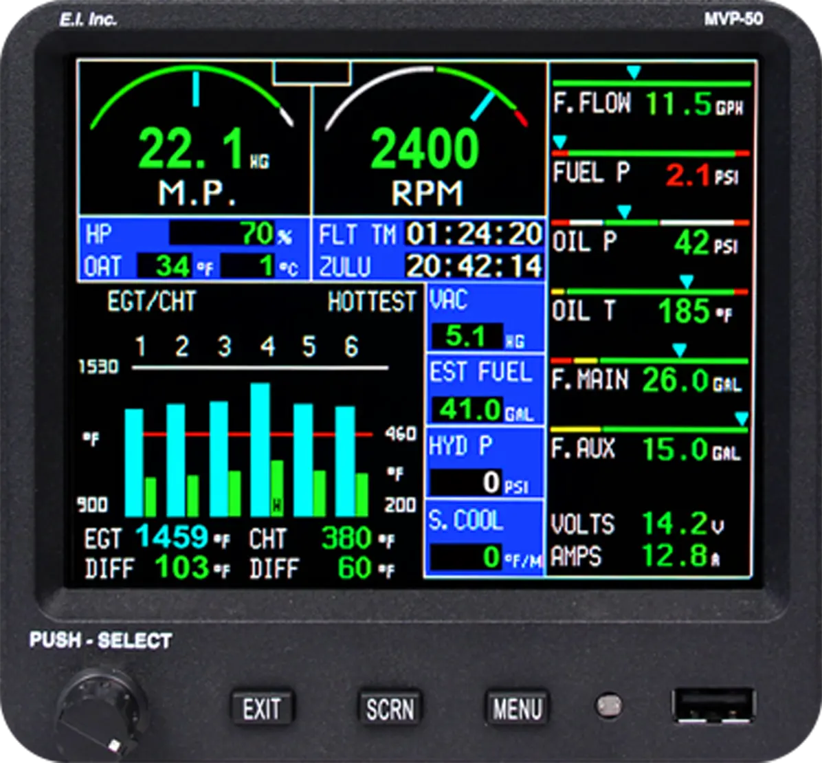 MVP-50P Engine Monitor | FAA-Approved | Aircraft Instruments