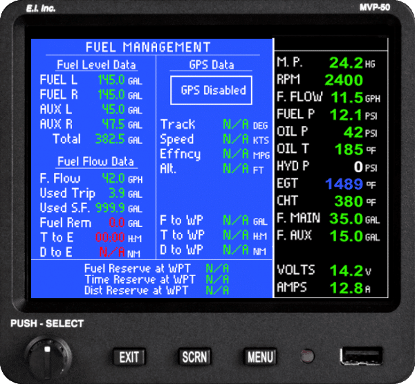 MVP-50P Engine Monitor – Electronics International | Aircraft Engine ...