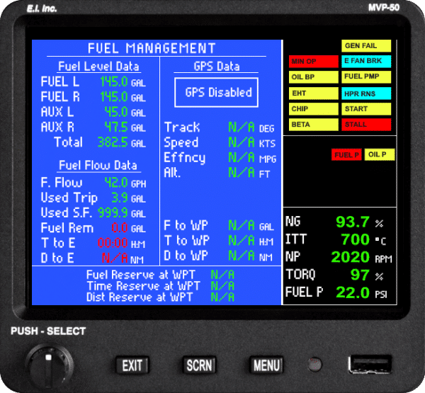 MVP-50T Engine Monitor for Turboprops/Jets – Electronics International ...