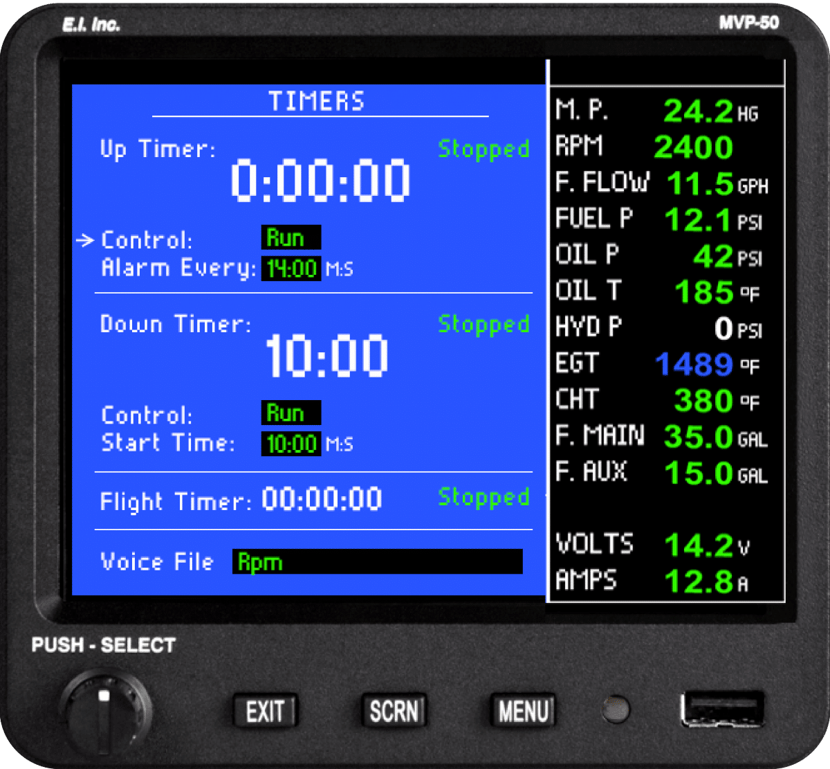 MVP-50P Engine Monitor | Electronics International | Aircraft Engine ...