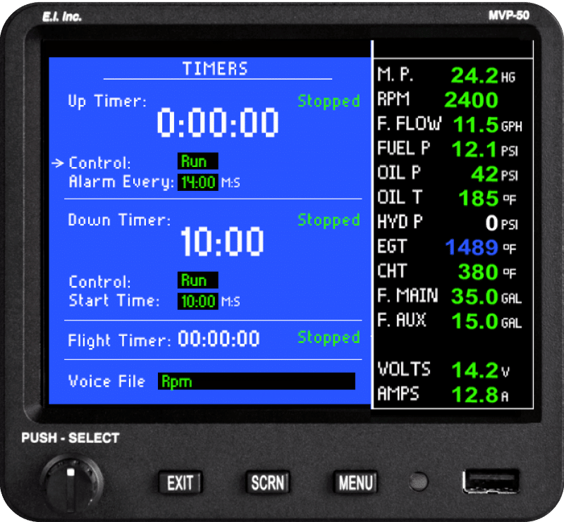 MVP-50P Engine Monitor – Electronics International | Aircraft Engine ...