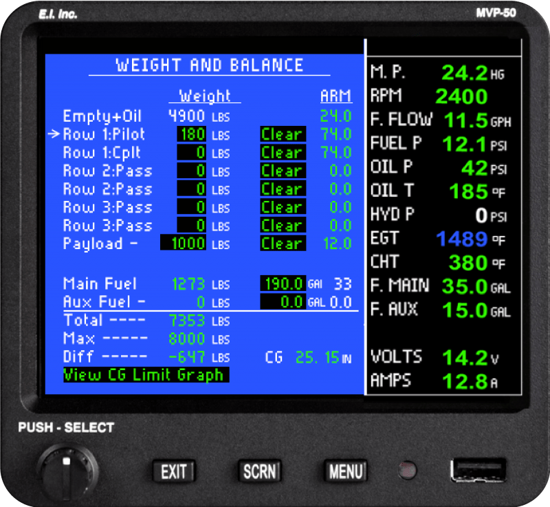 MVP-50P Engine Monitor – Electronics International | Aircraft Engine ...