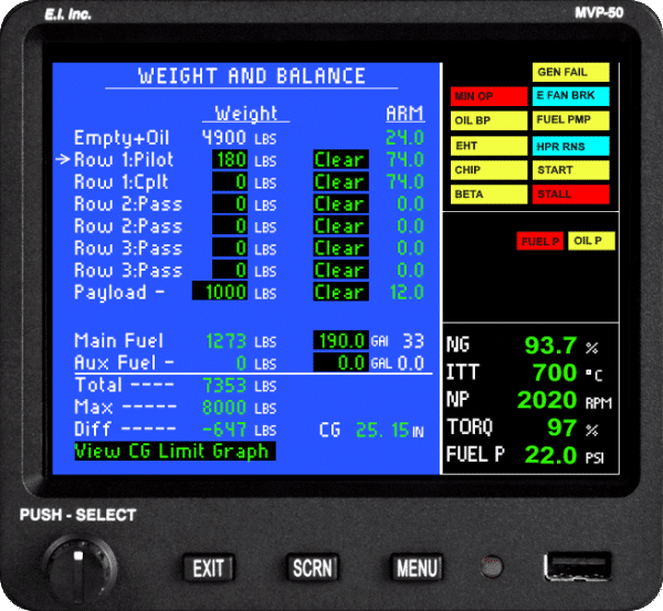 MVP-50T Engine Monitor for Turboprops/Jets – Electronics International ...